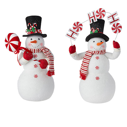 Peppermint Snowman Holding Ho Ho Ho Garland – The Christmas Wonderland ...