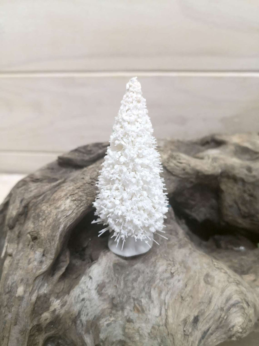 Mini White Tree Covered with Snow – The Christmas Wonderland Store